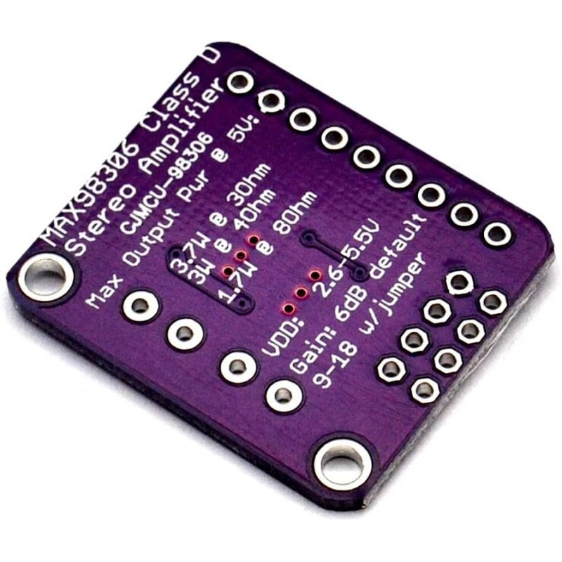 Modulo amplificador de audio estereo MAX98306 clase D 3.7W