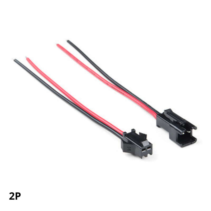 Terminales JST Hembra - Macho 2-6 Pines 22AWG Tamaño 2 pines