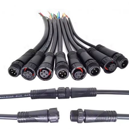 Conector impermeable de 2/3/4/5 Pines hembra - macho M12 Tamaño 2 pines
