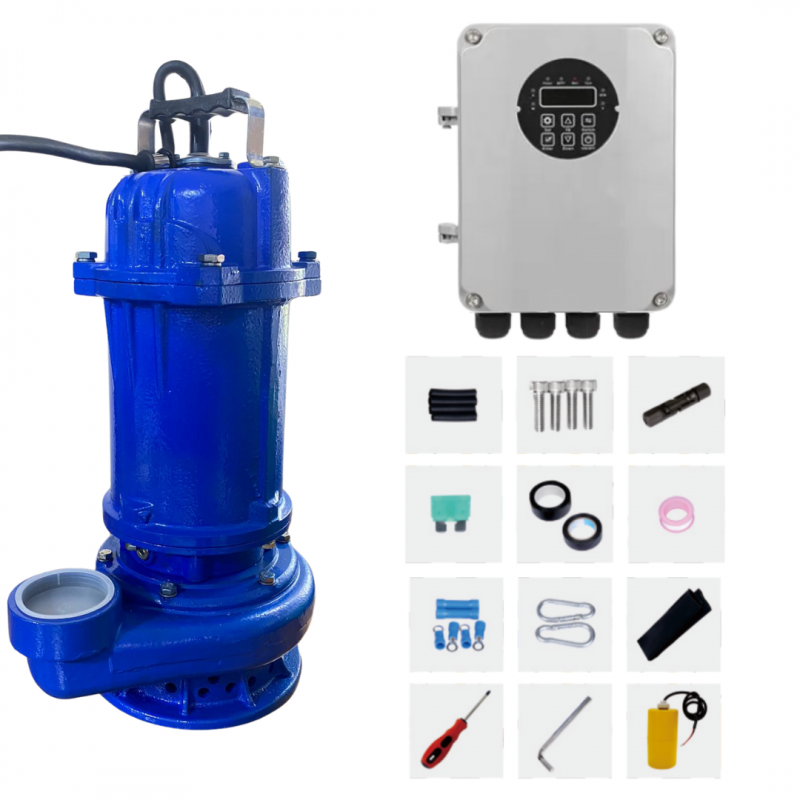 Kit de sistema de Bomba solar Sumergible para aguas residuales 110V 1100W 2''