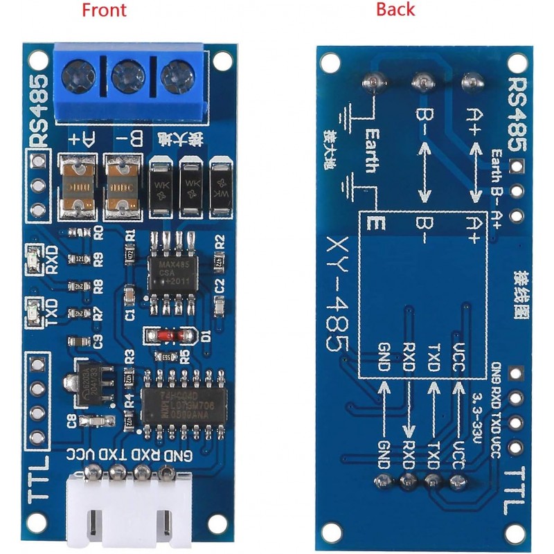 Modulo convertidor serial TTL a RS485 con terminales