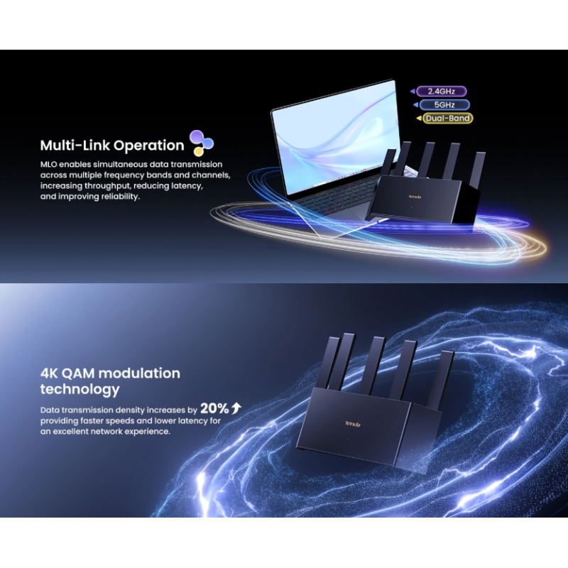 Router doble banda WI-FI 7 BE3600 Tenda