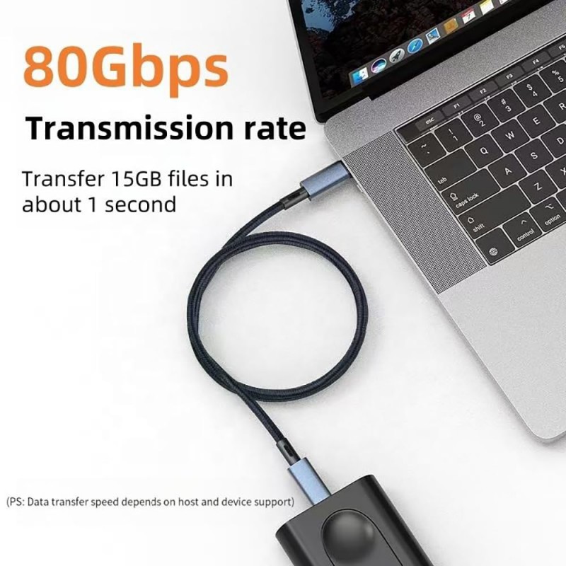 Cable USB5.0 USB-C a USB-C PD Thunderbolt 4 8K 80Gbps 240W 1.5M