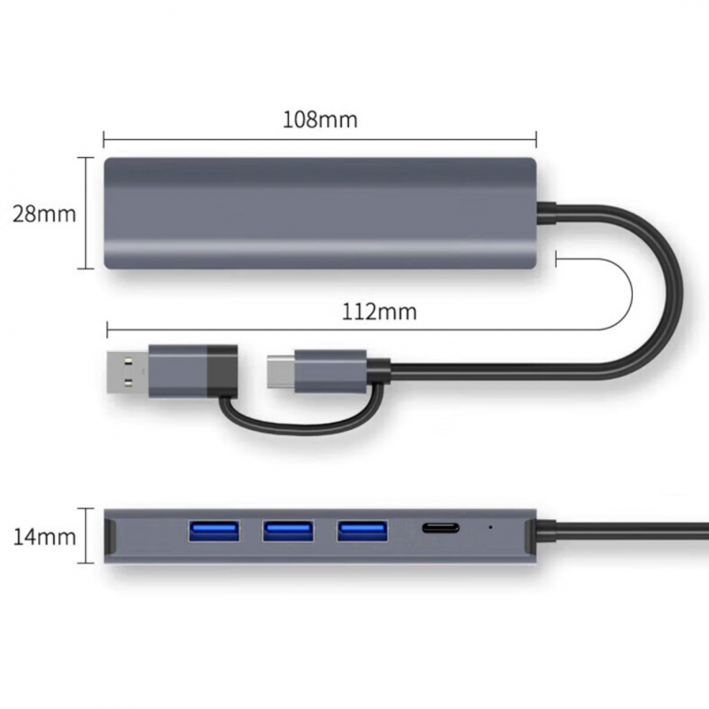 Adaptador de red y HUB RJ45 a USB / USB-C
