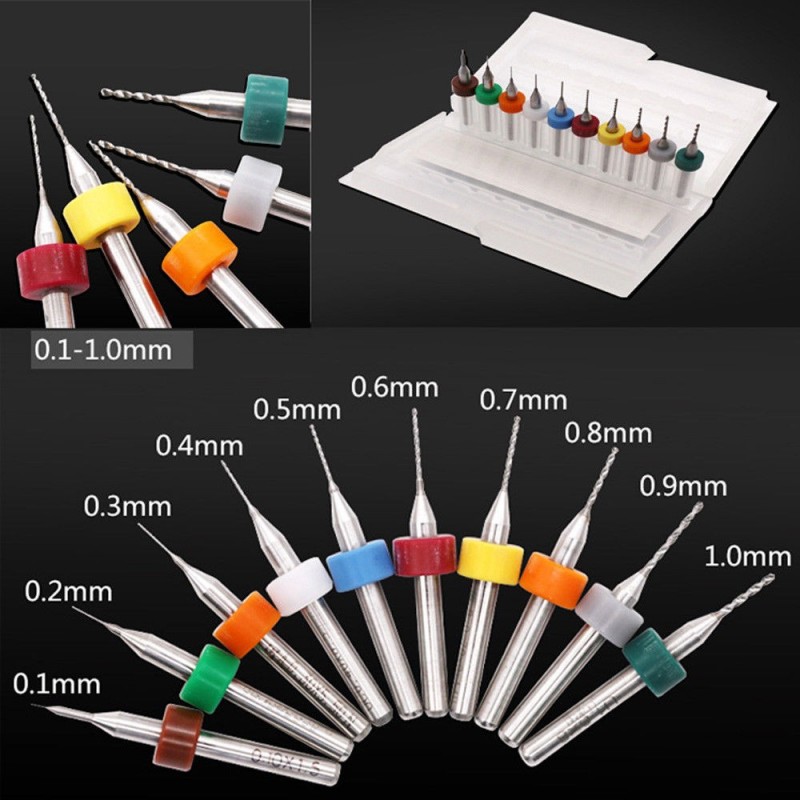Juego de brocas CNC mini para PCB de 0.3mm a 1.2mm