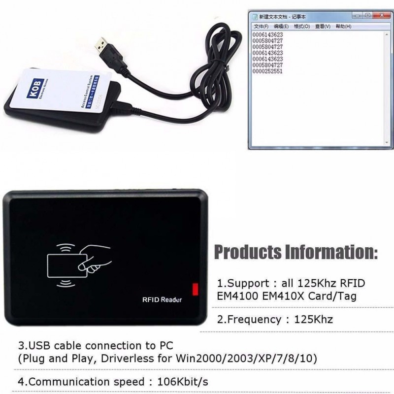 Lectora RFID USB 125Khz JT308