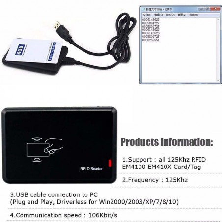 Lectora RFID USB 125Khz JT308