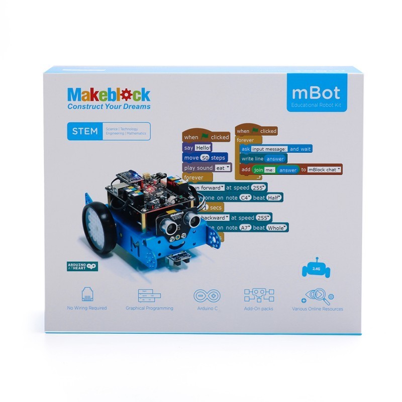 Vehiculo / Carro 3 ruedas mBot V1.1-Blue(Bluetooth Version) Makeblock